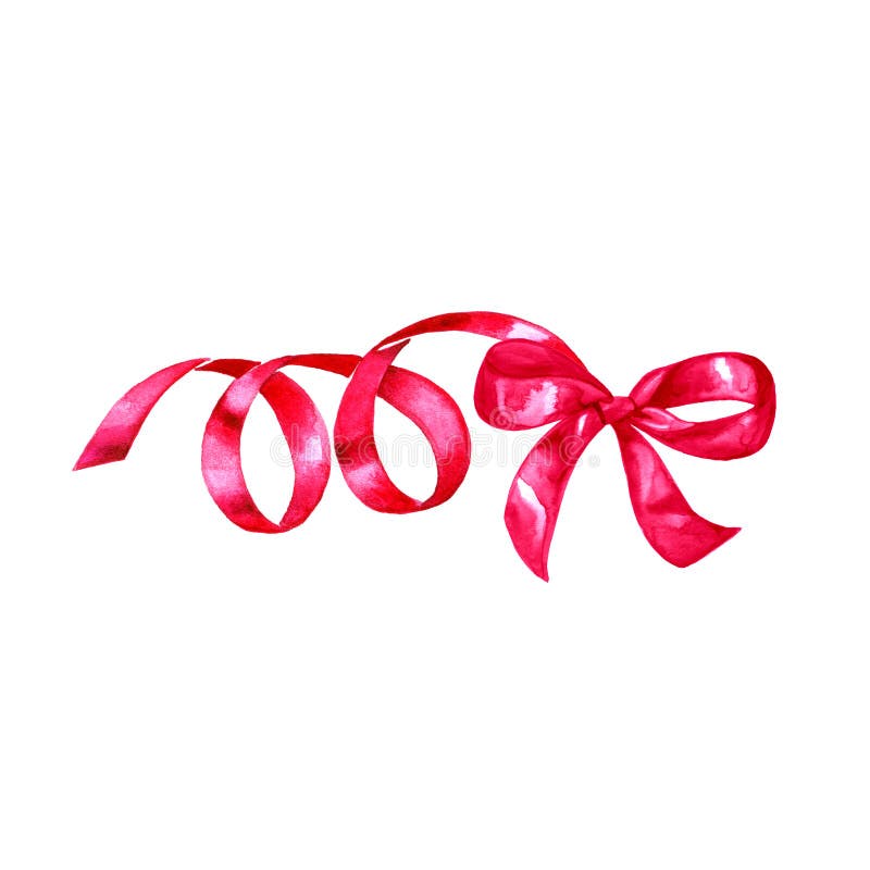 Watercolor Colorful Red Pink Isolated Decorative Bows of Ribbon Stock ... Watercolor Colorful Red Pink Isolated Decorative Bows of Ribbon Stock ...