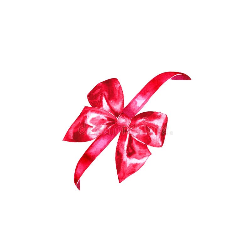 Watercolor Colorful Red Pink Isolated Decorative Bows of Ribbon Stock ... Watercolor Colorful Red Pink Isolated Decorative Bows of Ribbon Stock ...