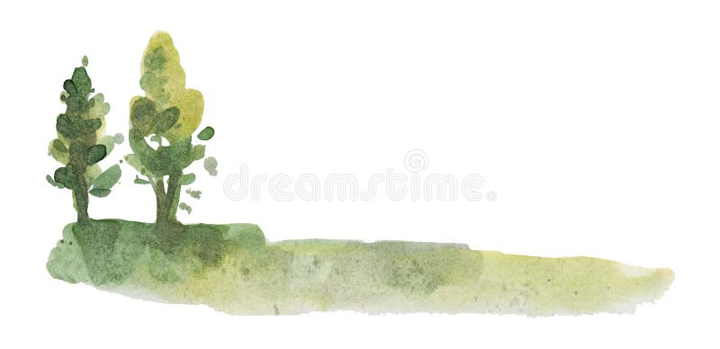 Watercolor Colorful Splash Green Tree Stock Illustration - Illustration ...