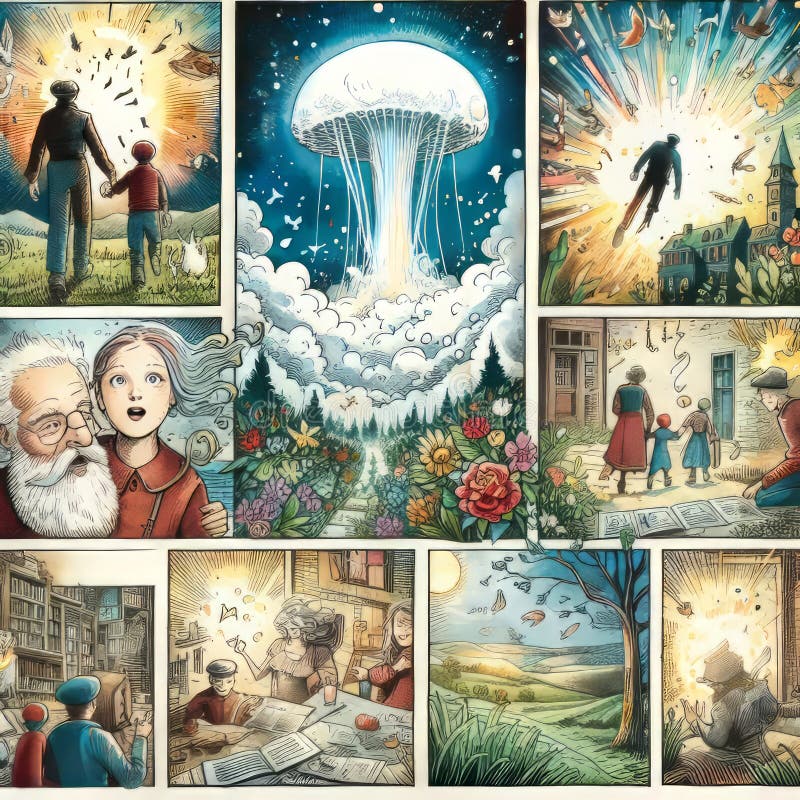 Watercolor Comic Strips with Digital Text Watercolor Comic Strip Stock ...