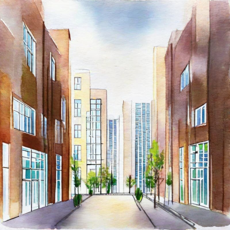 Watercolor of Conceptual Visualization of the BIM Model Utilities of ...