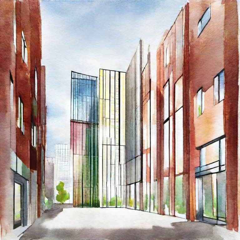 Watercolor of Conceptual Visualization of the BIM Model Utilities of ...