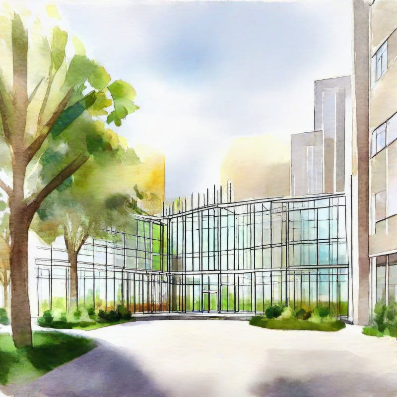 Watercolor of Conceptual Visualization of the BIM Model Utilities of ...