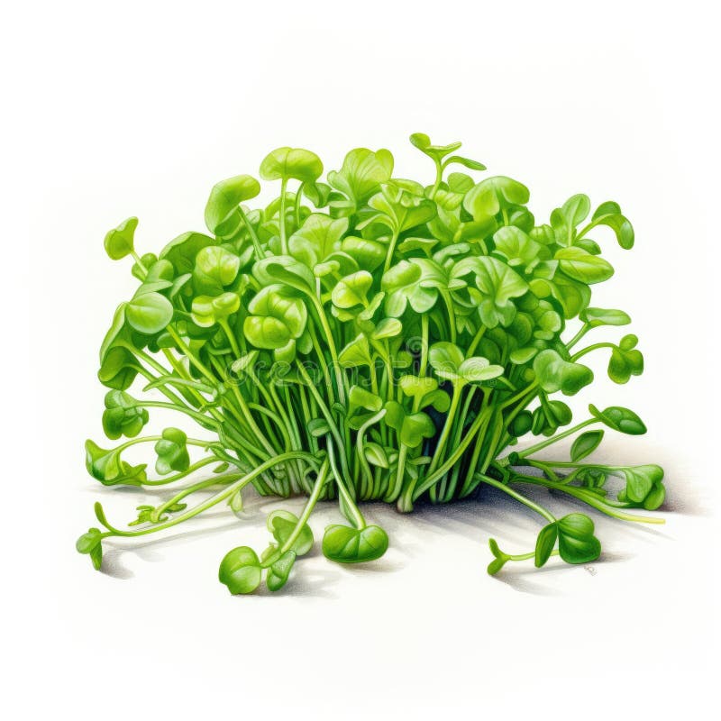 Watercolor cress stock illustration. Illustration of design - 328685645