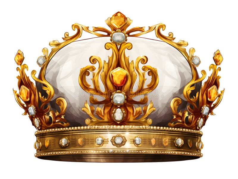 Watercolor Crown Painting on White Stock Illustration - Illustration of ...