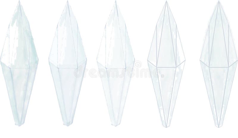 Watercolor Crystals Set. Diamond Form. Vector. Stock Vector ...