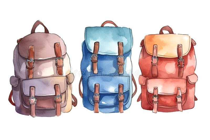 Cute Backpack Cartoon Character, Created with Generative AI Technology ...