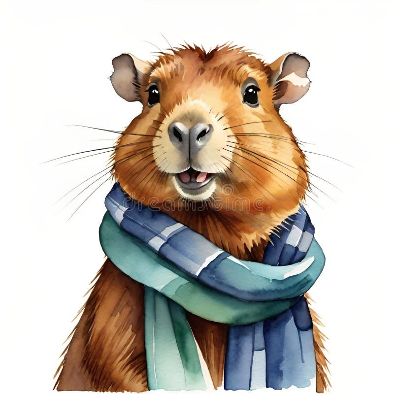 Cute Watercolor Capybara Stock Illustrations – 605 Cute Watercolor ...