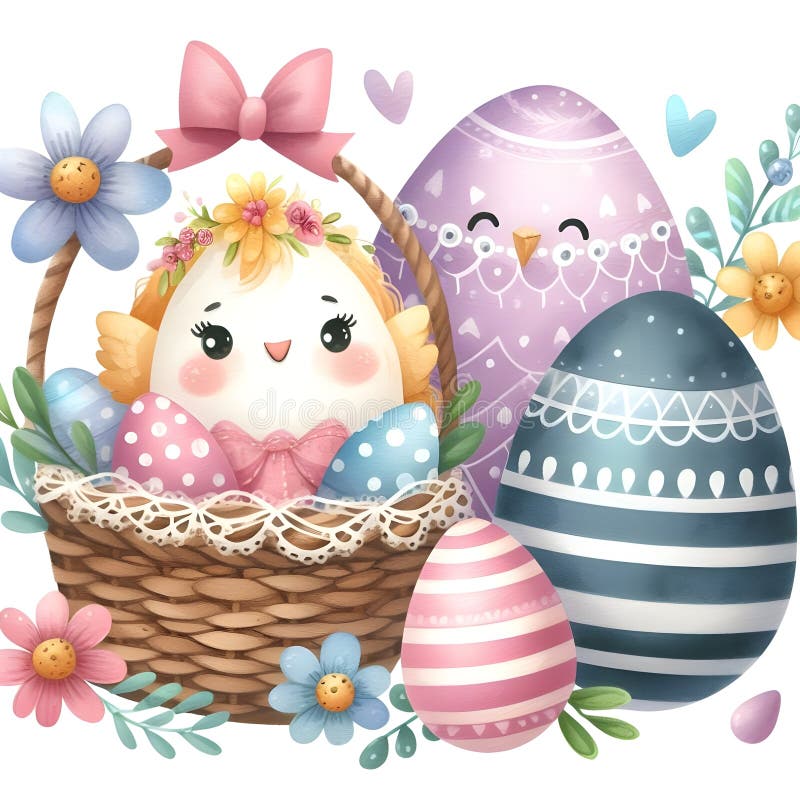 Watercolor Cute East Bundle Stock Illustration - Illustration of ...