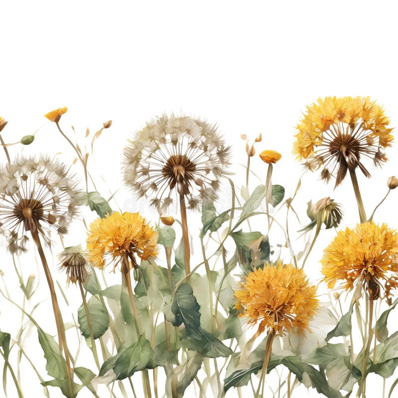 Watercolor Dandelions. Floral Illustration Stock Illustration ...