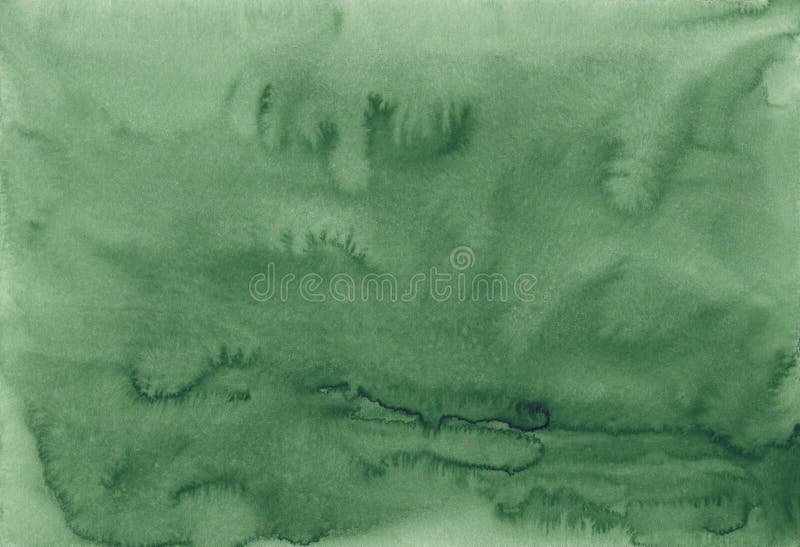 Watercolor Deep Green Background Texture. Stains on Paper Stock Photo ...