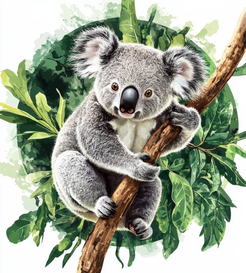 A Watercolor Depiction of a Koala S Face is Presented in the ...