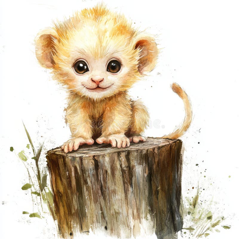 Watercolor Design Featuring a Cute Howler Monkey on a Transparent Base ...