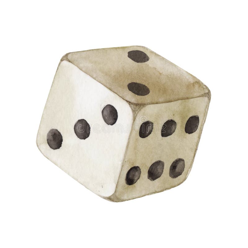Watercolor Dice Number Three Front Side Stock Illustrations – 1 ...