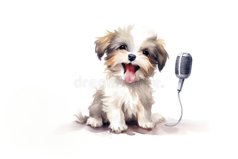 Dog Microphone Funny Stock Illustrations – 135 Dog Microphone Funny ...
