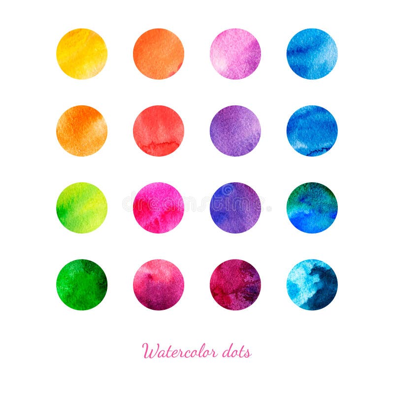 Watercolor dots stock illustration. Illustration of brush - 17223699