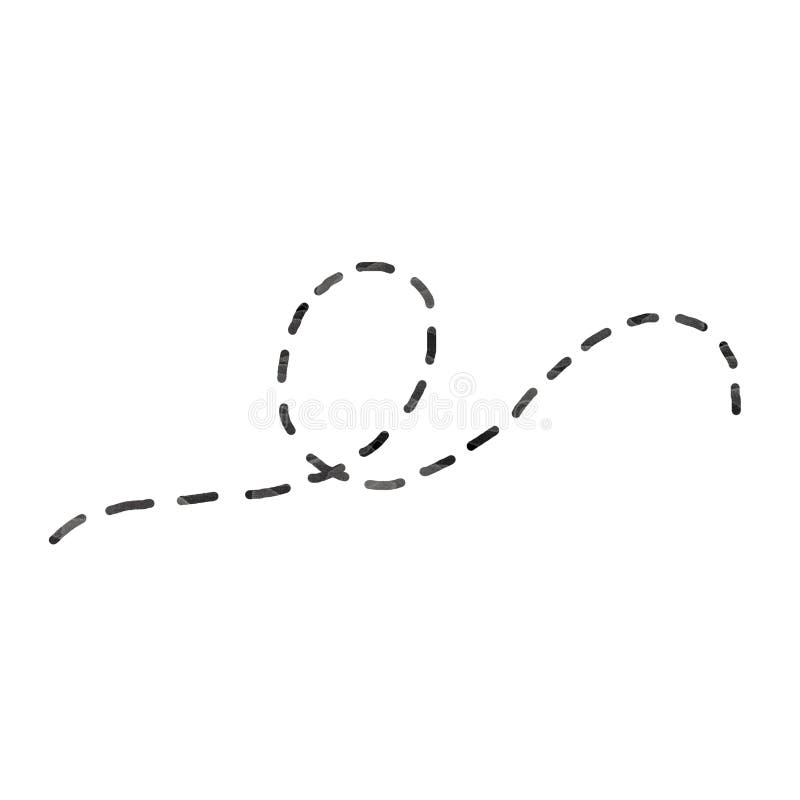 Watercolor Dotted Line from a Bee Stock Illustration - Illustration of ...