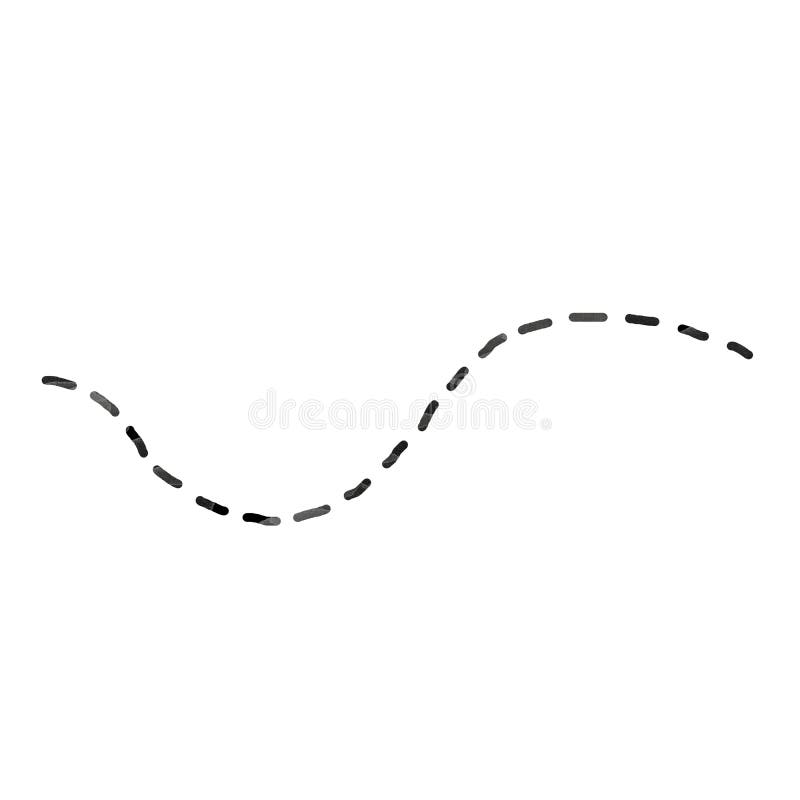 Watercolor Dotted Line from a Bee Stock Vector - Illustration of cute ...