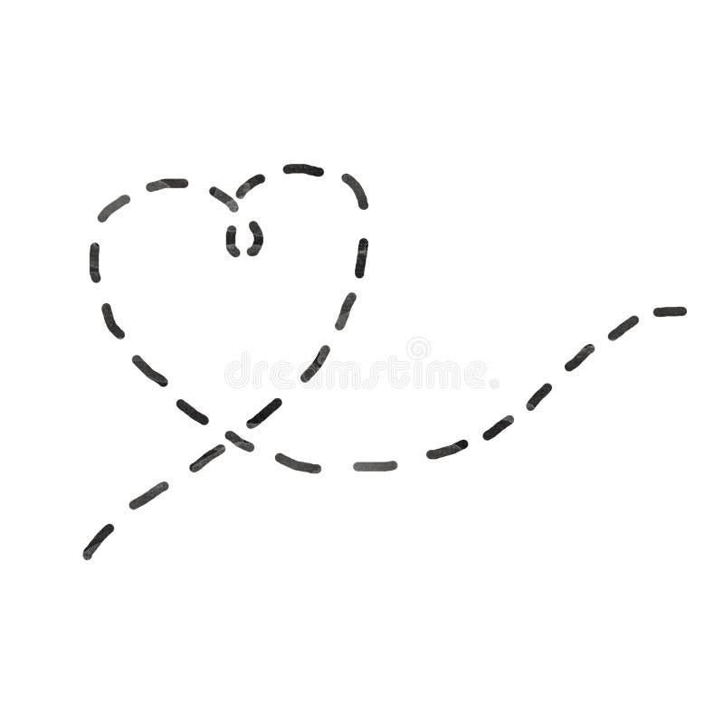 Dotted Line Path Heart Stock Illustrations – 410 Dotted Line Path Heart ...