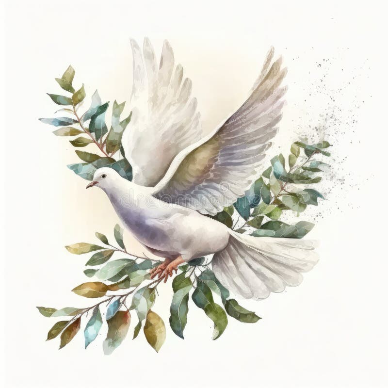 Watercolor Dove Peace Symbol. Illustration AI Generative Stock ...