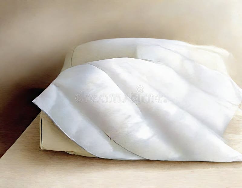 Watercolor of Down Comforter Folded Neatly on a Clean Surface Stock ...