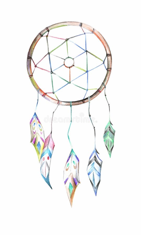 Watercolor Drawing of Boho Style Stock Illustration - Illustration of ...