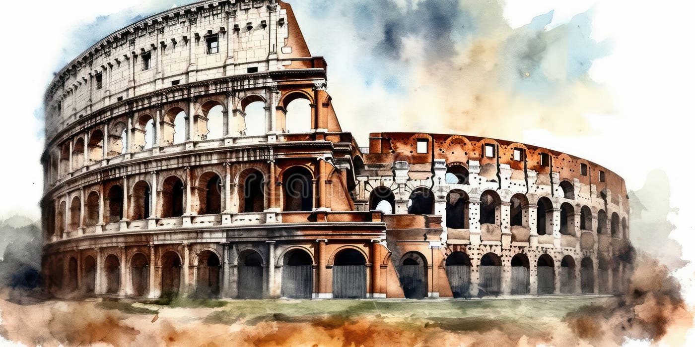 Colosseo Watercolor Stock Illustrations – 53 Colosseo Watercolor Stock ...