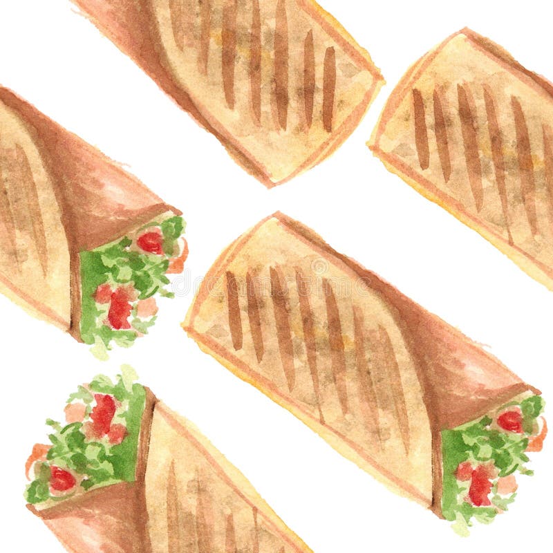 Shawarma Seamless Stock Illustrations – 338 Shawarma Seamless Stock ...