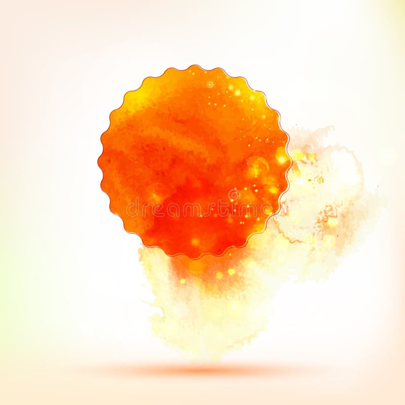 Watercolor Drawing Label with Splash Stock Vector - Illustration of ...