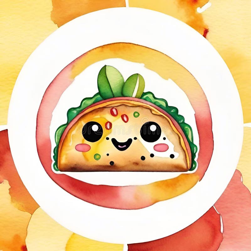 Watercolor Drawing of Mexican Food, Food Illustration Stock ...