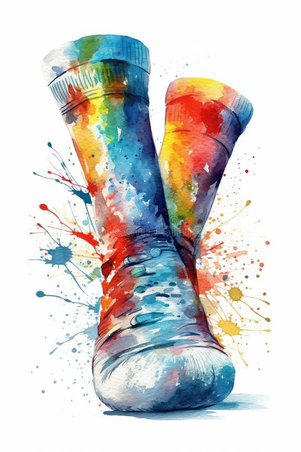 Watercolor Drawing of a Pair of Socks. Stock Illustration ...