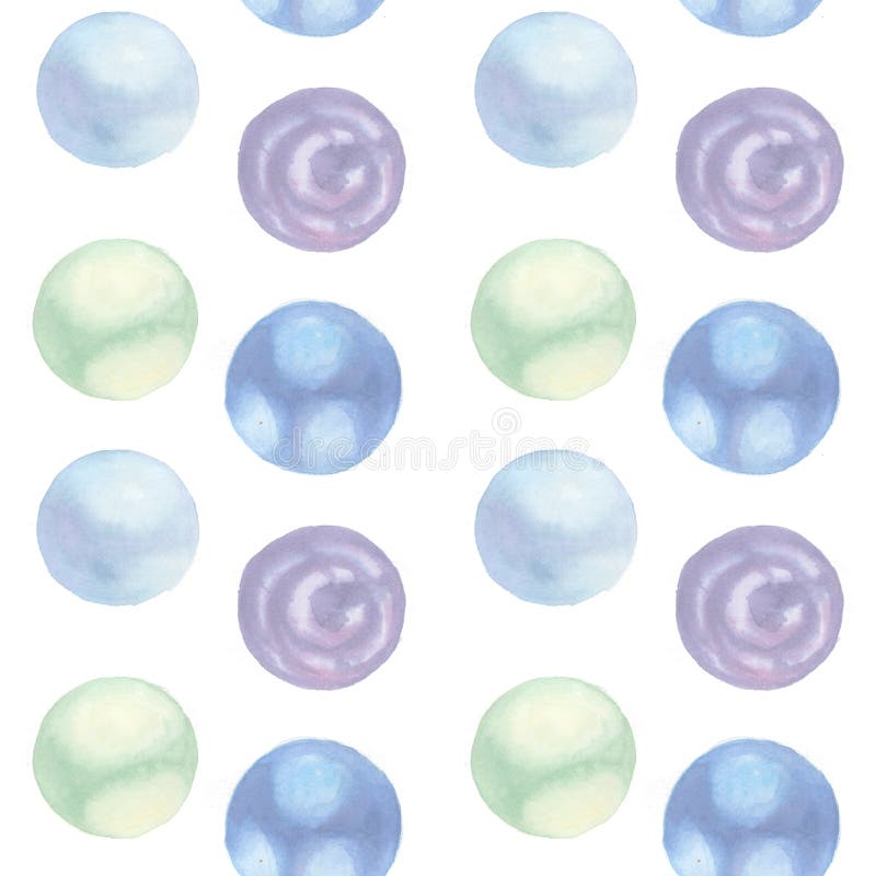 Watercolor Pattern Colored Balls on a White Background.Seamless. Stock ...