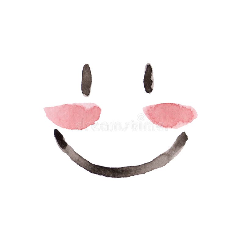 Watercolor Drawing Smile Icon. Abstract Joy Concept Stock Illustration ...