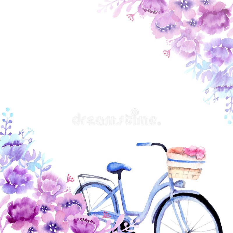 Watercolor Drawing on the Theme of Provence, Frame Stock Illustration ...