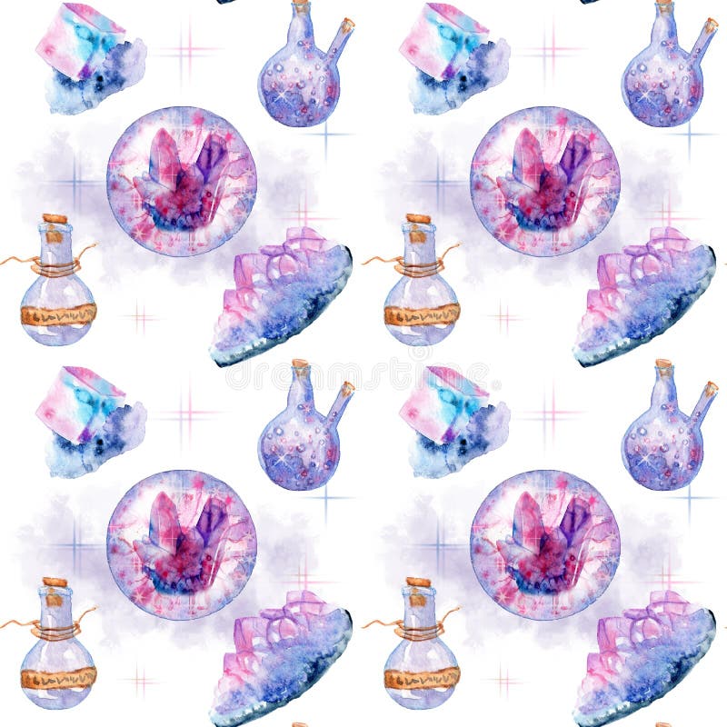 Watercolor Drawings on the Theme of Magic and Halloween Stock Photo ...