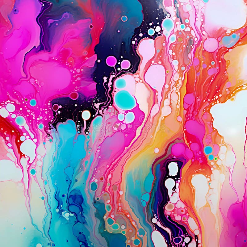 Watercolor Dreams: Abstract Flowing Background, Generative AI Stock ...