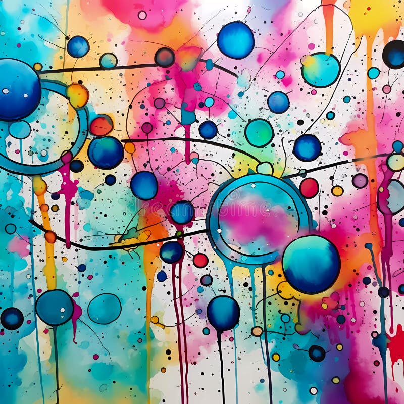 Watercolor Dreams: Abstract Flowing Background, Generative AI Stock ...