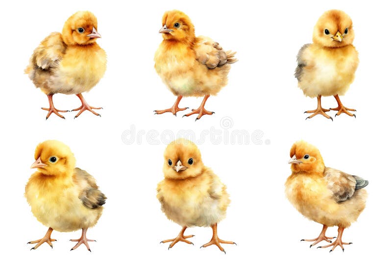 Watercolor Easter Chicks stock photo. Illustration of fowl - 311386392