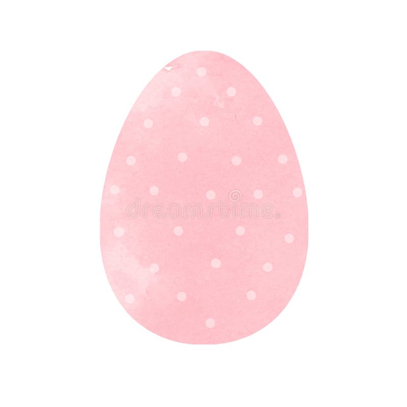 Watercolor Easter Egg, Cute Pink Egg, Nursery Spring Egg for Design ...