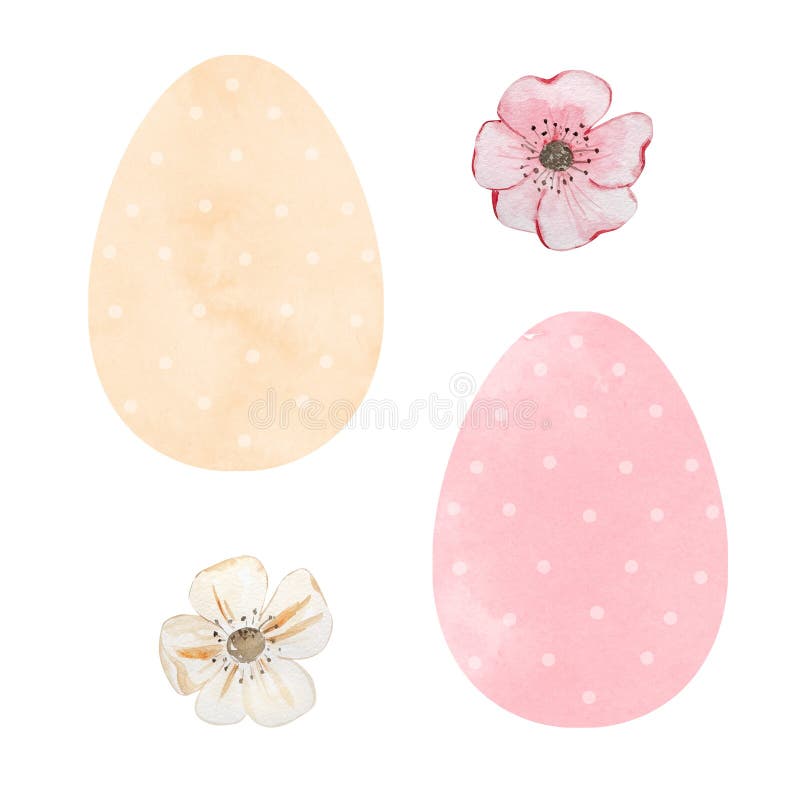 Watercolor Easter Eggs, Cute Pink Egg, Nursery Spring Egg for Design ...