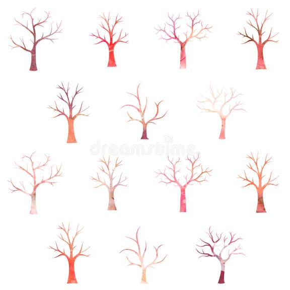 Trees Tie Dye Texture Modern Pattern Classic Stock Illustration ...