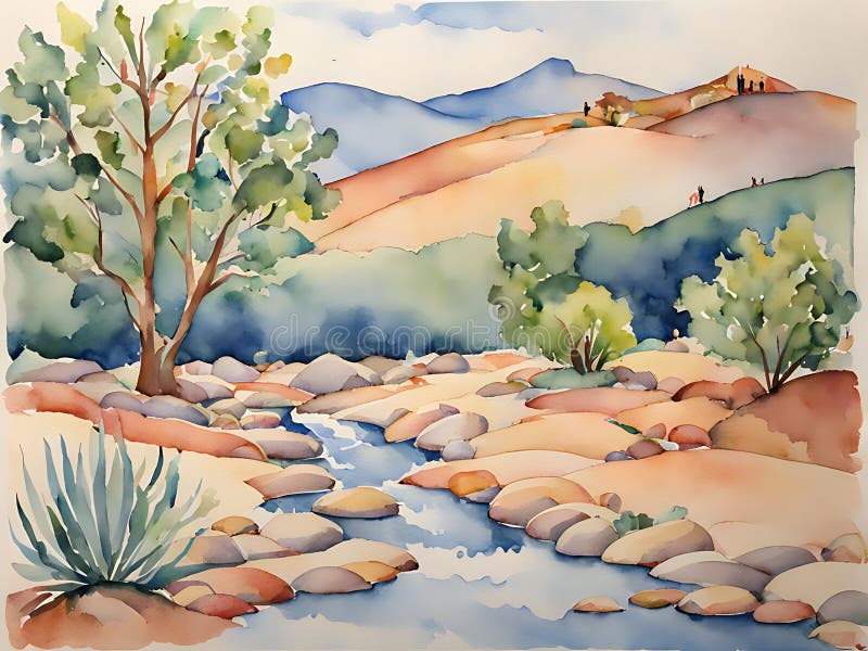 Watercolor Environmental Stewardship Generative AI Stock Illustration ...