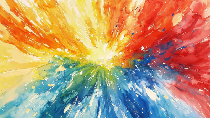Watercolor Explosion of Colors. Stock Illustration - Illustration of ...