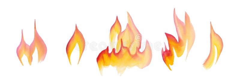 Watercolor of the Fires Bundle - Fire Clipart Bundle Stock Illustration ...