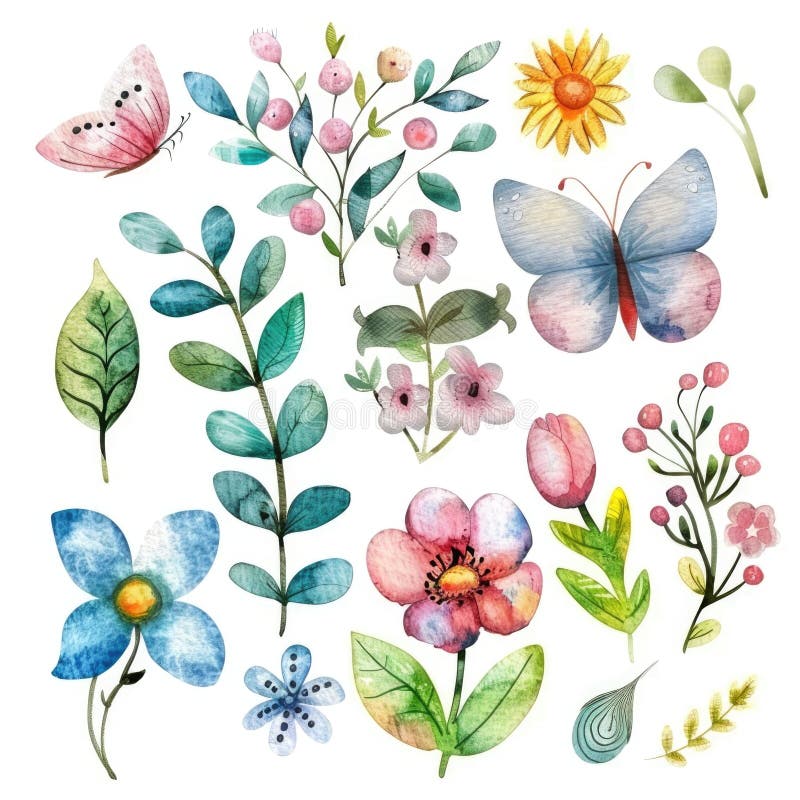 Watercolor Floral and Butterfly Illustrations - Vibrant Botanical Art ... Watercolor Floral and Butterfly Illustrations - Vibrant Botanical Art ...