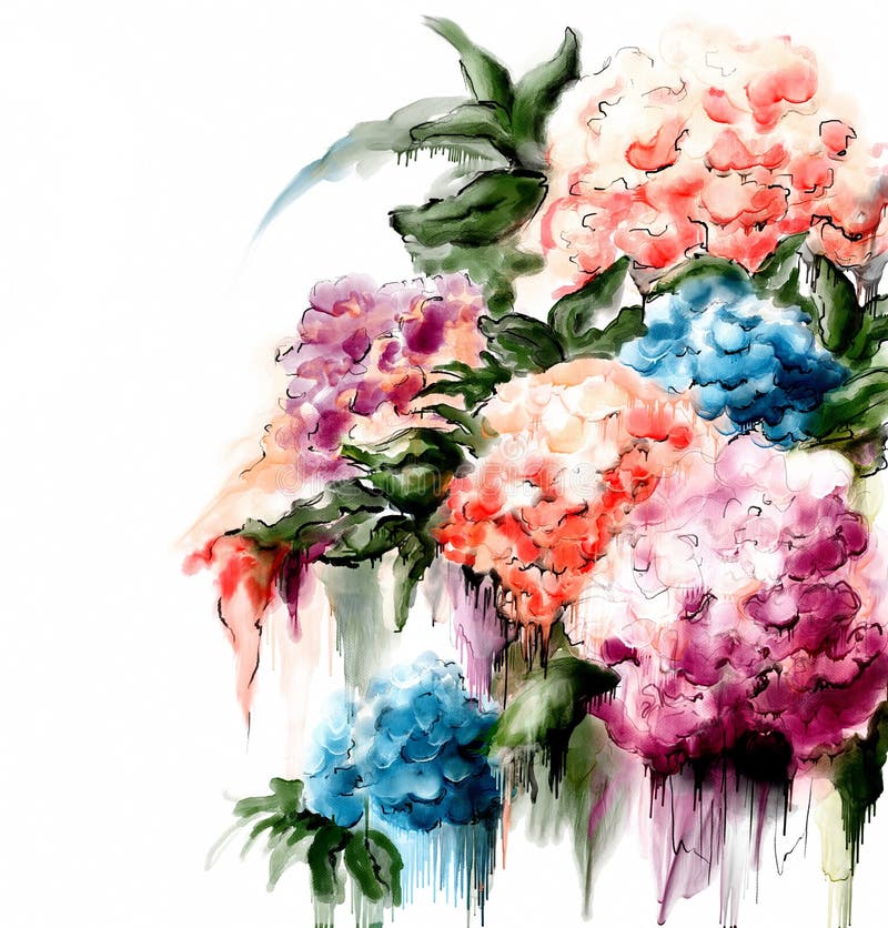 Watercolor Floral Design stock illustration. Illustration of design ...