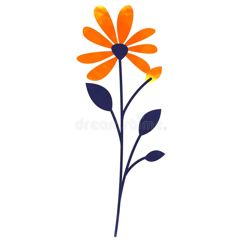 Watercolor Floral Element Design Asset Stock Illustration ...