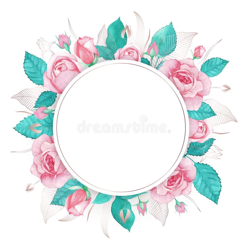 Watercolor Floral Frame Multi Purpose Background Stock Vector ...
