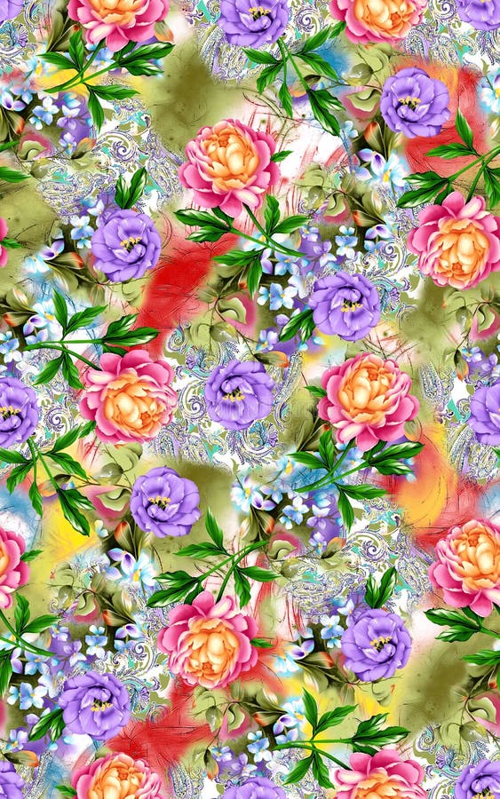 Abstract Colorful Block Print Pattern Stock Photo - Image of geometric ...