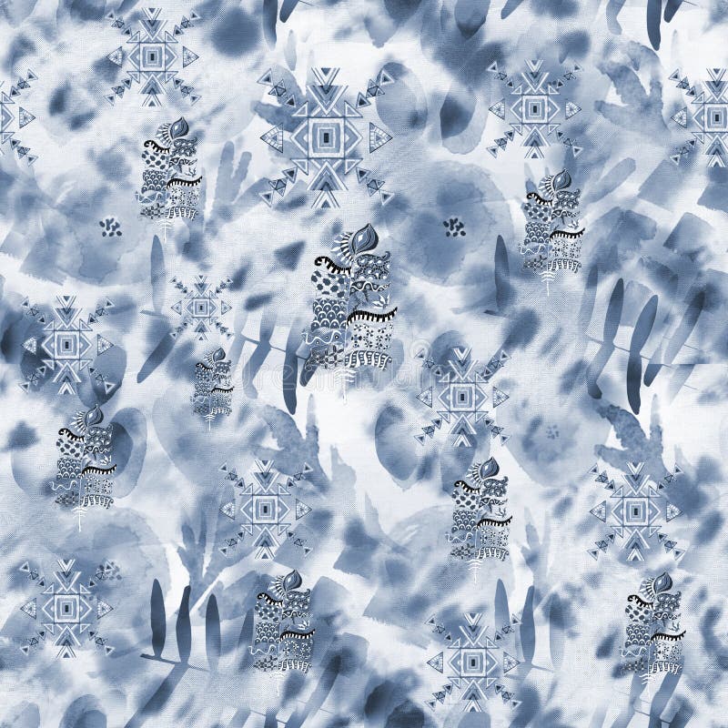 Watercolor Floral Pattern with Effect Flower Abstract Pattern for ...